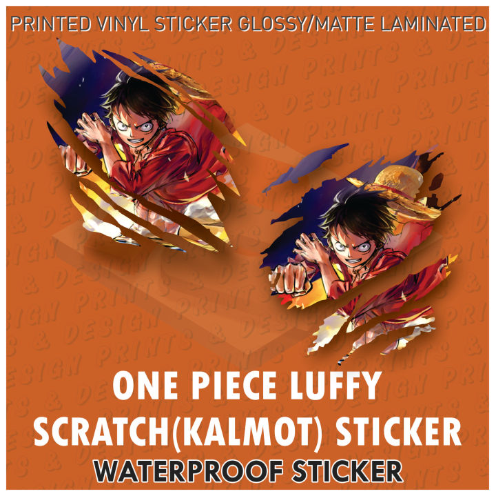 One Piece Luffy Scracth Kalmot Sticker Laminated Waterproof | Lazada PH