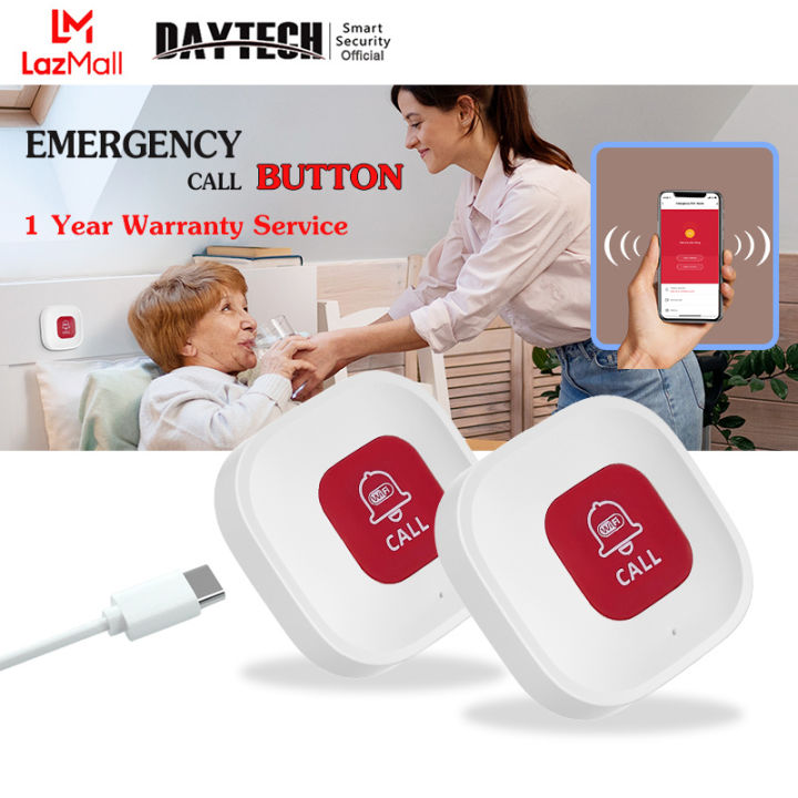 DAYTECH Tuya APP Smart Wireless Caregiver Pager Rechargeable Caregiver Pager Wireless Call ...