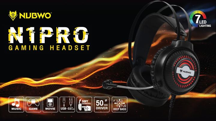 NUBWO หูฟังเกมมิ่ง (สีดำ) รุ่น N1 PRO | Lazada.co.th