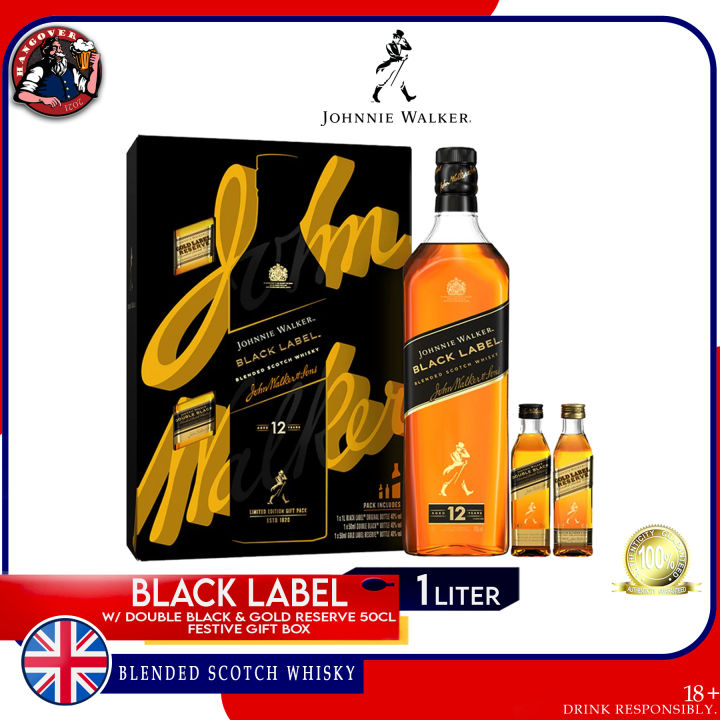Johnnie Walker Black Label 1 Liter Festive Gift Pack | Lazada PH