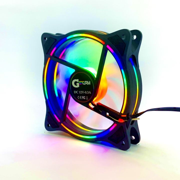 g storm fan 120mm PC CPU Computer Case Cooling Fan RGB Rainbow White ...