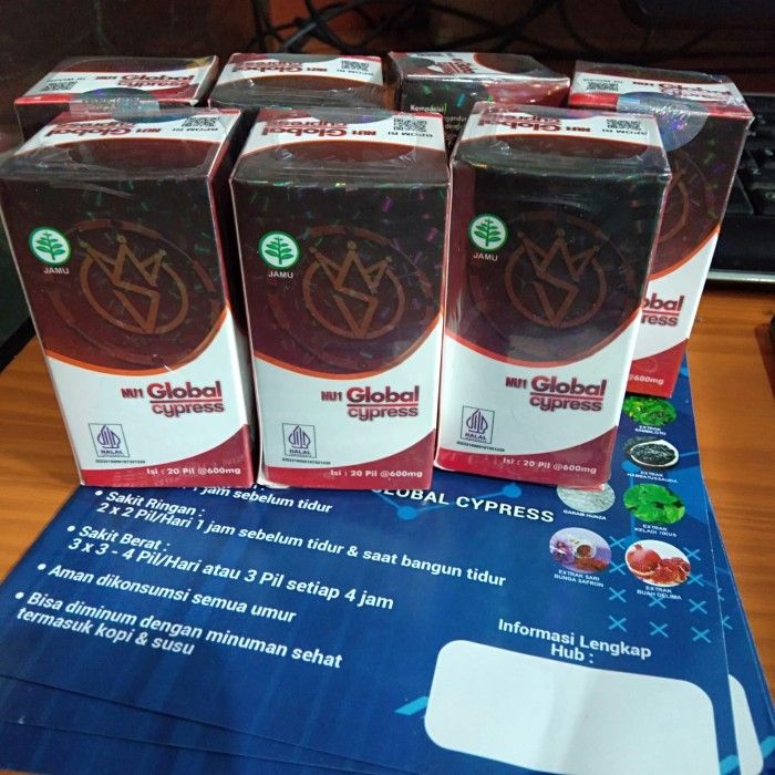 Pil Hitam NU 1 Global Cypress Herbal Untuk Asam Urat/Kolestrol/Sendi ...