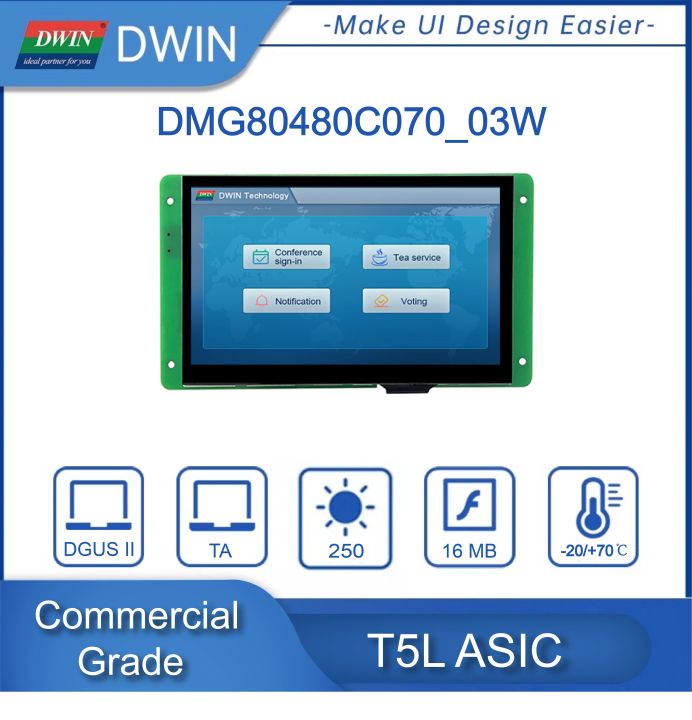 【Free shipping】 Dwin 7 Inch 800*480 Hmi Intelligent Tn Tft Lcd Display Module Uart Commercial ...