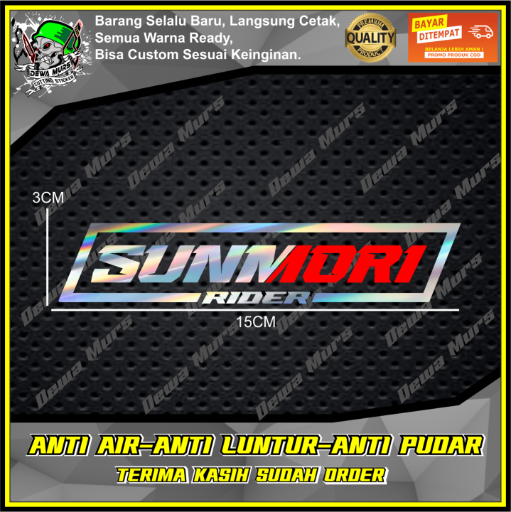 Cutting Sticker SUNMORI RIDER DUA WARNA Sticker Cocok Buat Motor Dan ...