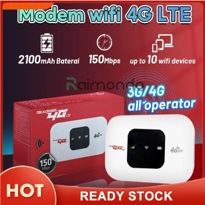 Raimondo Modem Wifi All Operator Sim Card 150Mbps/2100mAh Modem Wifi ...