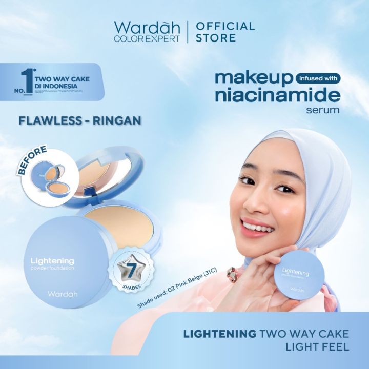 Wardah Refill Lightening Powder Foundation Light Feel 12 G - Bedak Padat Medium-Buildable ...