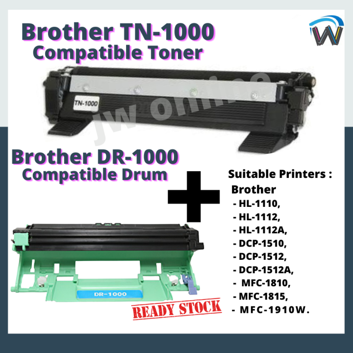 TN1000 TN-1000 Toner Compatible With Brother DCP 1510 DCP 1610W MFC ...