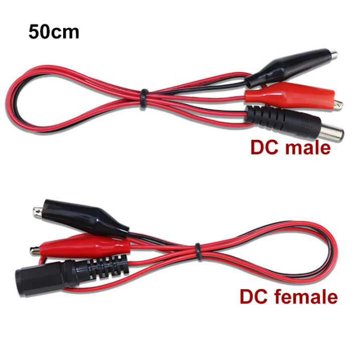 50Cm Dc 5.5*2.1Mm Male Female Jack Cable To Alligator Clips Connector ...