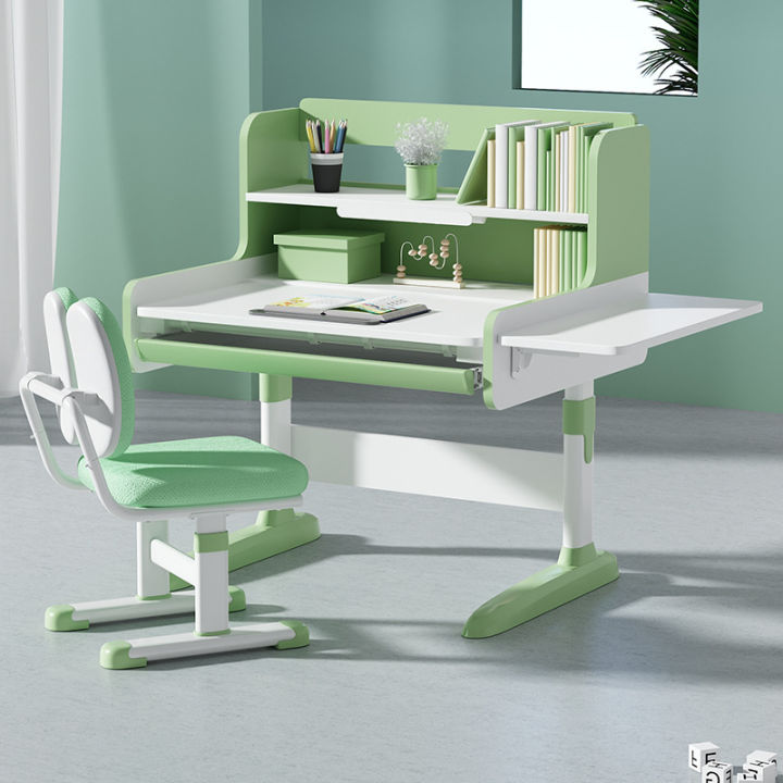 Height Adjustable Children's Study Table with Bookshelf and Drawer | Lazada