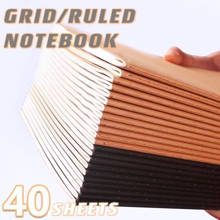 5Pcs A5/B5 Grid/Ruled Notebook Kraft Exercise Book Notepad Sketchbook ...