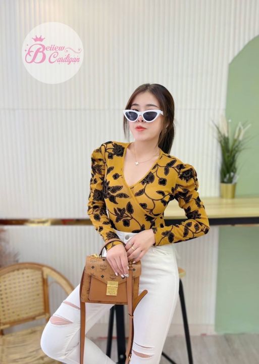 BW.warisara🦄ตามค่ะแม่ งานนี้ต้องตามแล้วจ้า สุดปัง งานเสื้อบอดี้สูท ผ้ายืดแต่งไขว้หน้าแขนยาว เป็น ...