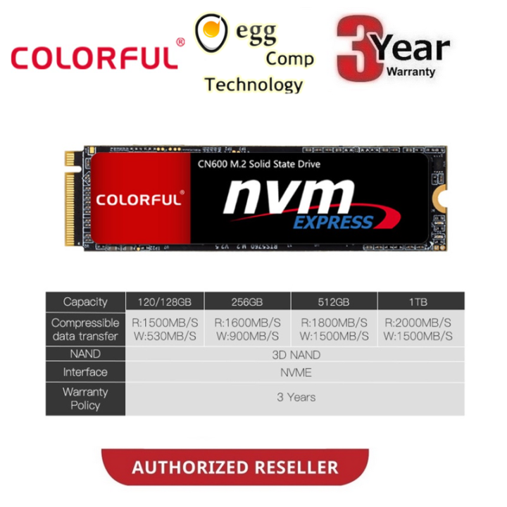 COLORFUL CN600 M.2 2280 PCIE GEN 3X4 NVME SSD 256GB 512GB 2TB | Lazada