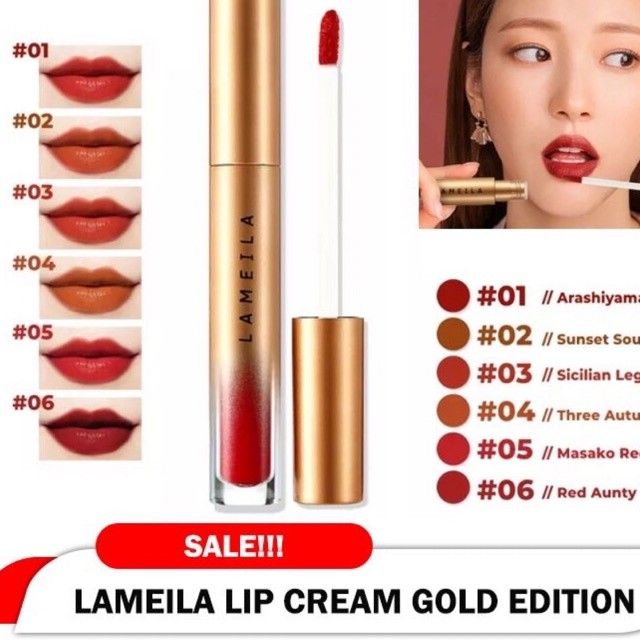 LAMEILA GOLD SILKY LIP / LAMEILA LIP GLAZE / LAMEILA LIP GLAZE / LAMEILA LIPSTIK CAIR / PELEMBAB ...