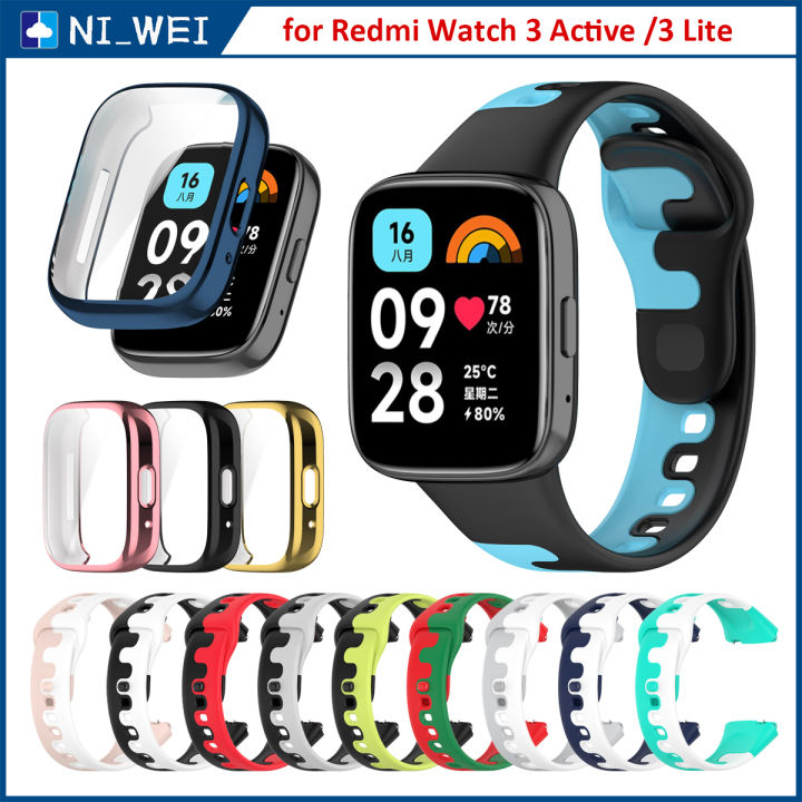 สำหรับ Redmi Watch 3 Activeสายซิลิโคนและตัวเรือนสองสีสายรัดข้อมือนุ่ม ...