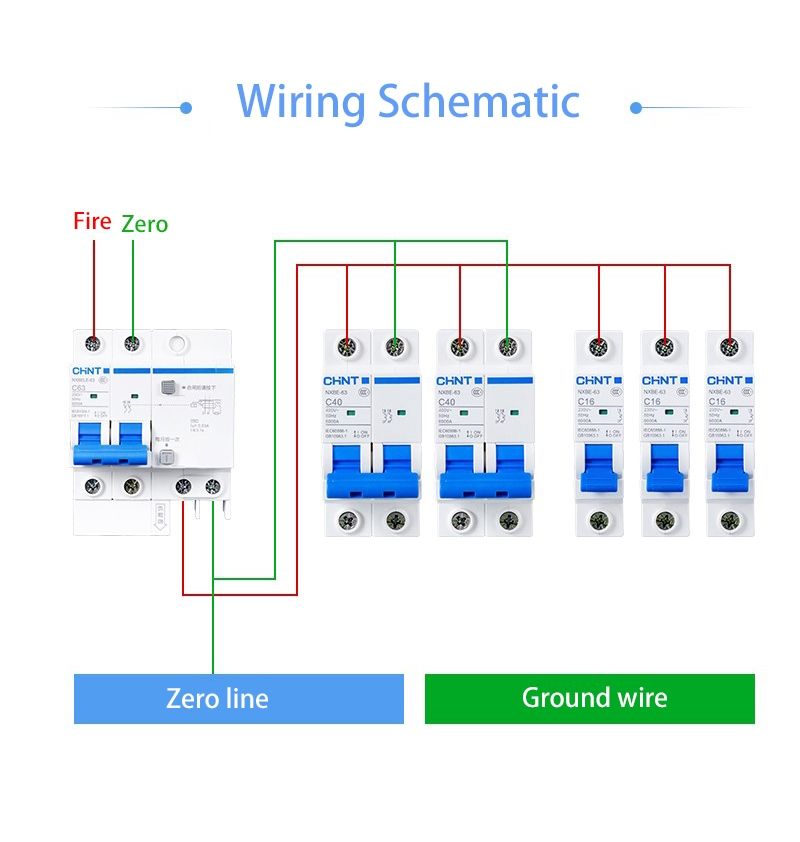 Chint Chnt 2P Miniature Circuit Breaker Type C NXB 63 AC 380V 400V Air Switch | Lazada.co.th