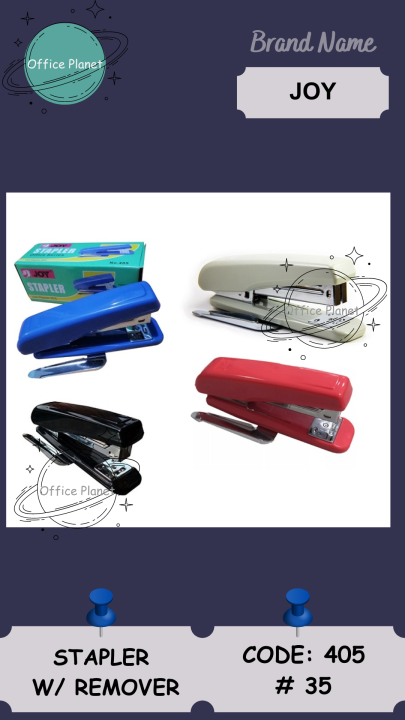Stapler with Remover Joy #35, Staple Without Remover Joy #35, Staple ...