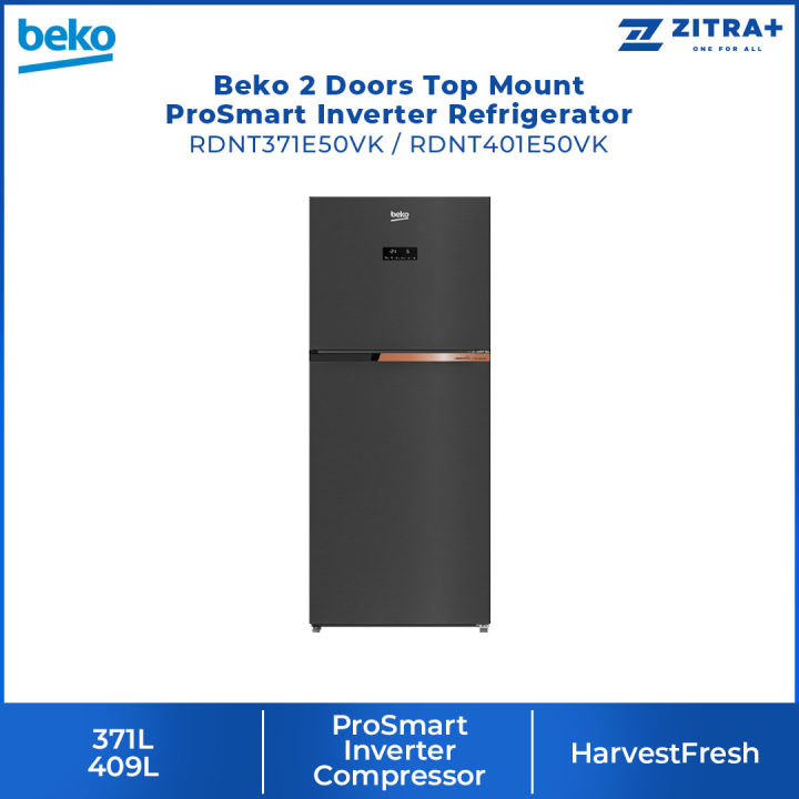 Beko 371L / 409L 2 Door Top Mount ProSmart Inverter Refrigerator ...
