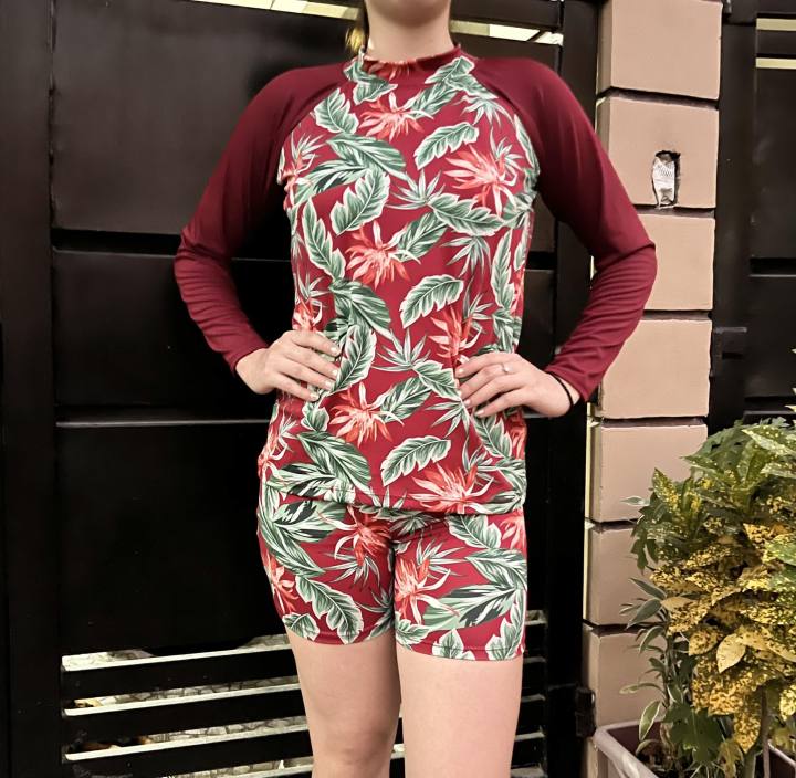 Rash Guard Plus size terno short Med to XL | Lazada PH