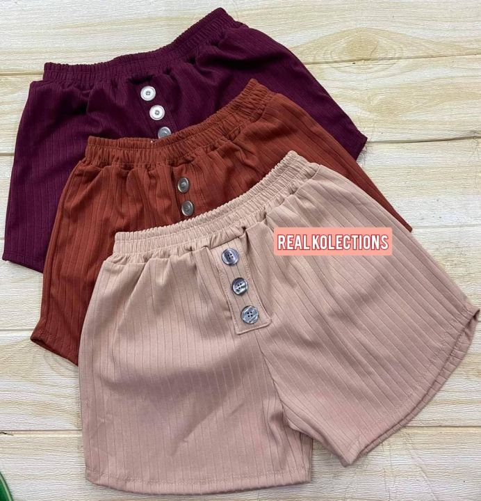 PLAIN KNITTED BUTTON SHORT | Lazada PH