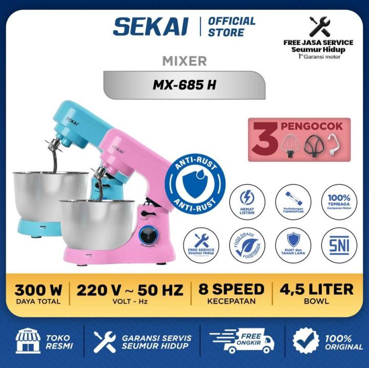 SEKAI Stand Mixer 4.5 Liter Pengaduk Adonan Kue - MX 685 MX685 | Lazada ...
