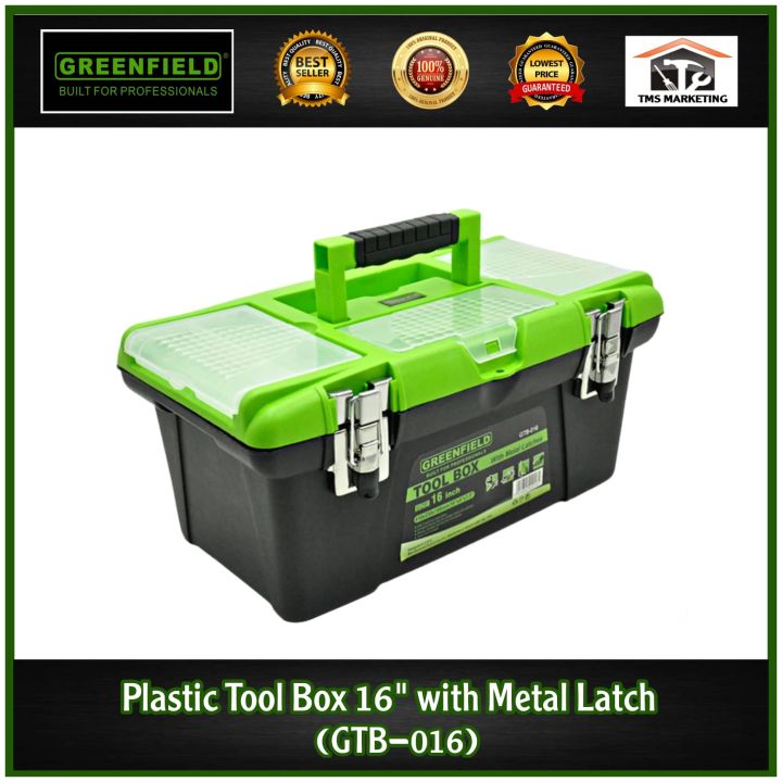 GREENFIELD Plastic Tool Box 16" With Metal Latch GTB-016 | Lazada PH