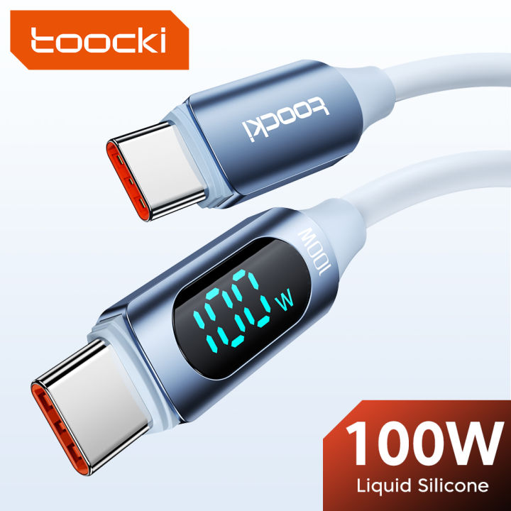 Toocki PD 100W Type-C ToType-C Fast Charging Charger Wire Cable LED ...