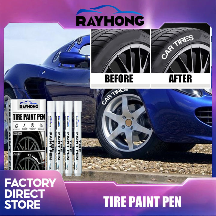 Rayhong Tire Paint Pen Waterproof Car Tyre Tire Tread CD Metal ...