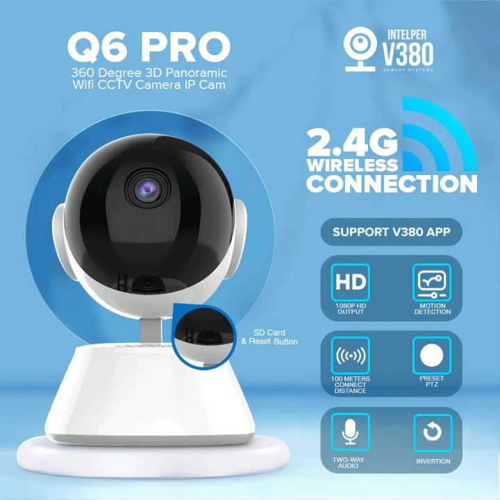 V380 Q6 Pro CCTV Camera Wifi เชื่อมต่อกับโทรศัพท์มือถือ 1080P สมาร์ทโฮม ...