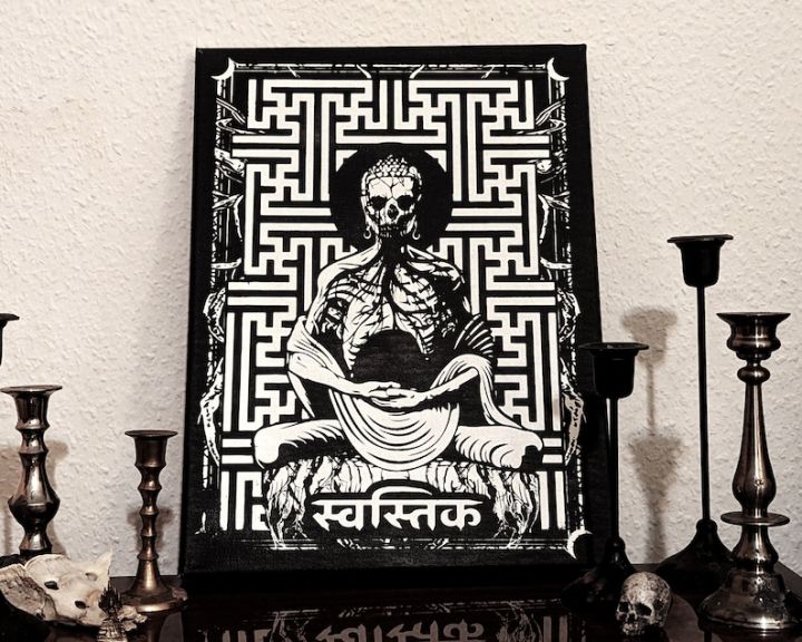 Sayagata Home Temple Canvas Wall Decor, Japanese Buddhist Manji Shrine ...