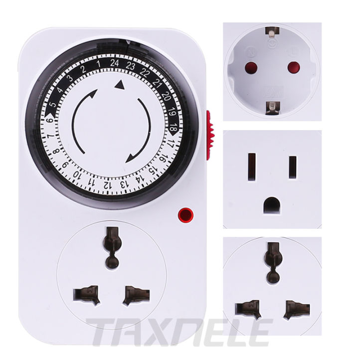 24 Hour Programmable Timer Switch Universal Socket Mechanical Timer 220V 16A Europe Plug EU plug ...