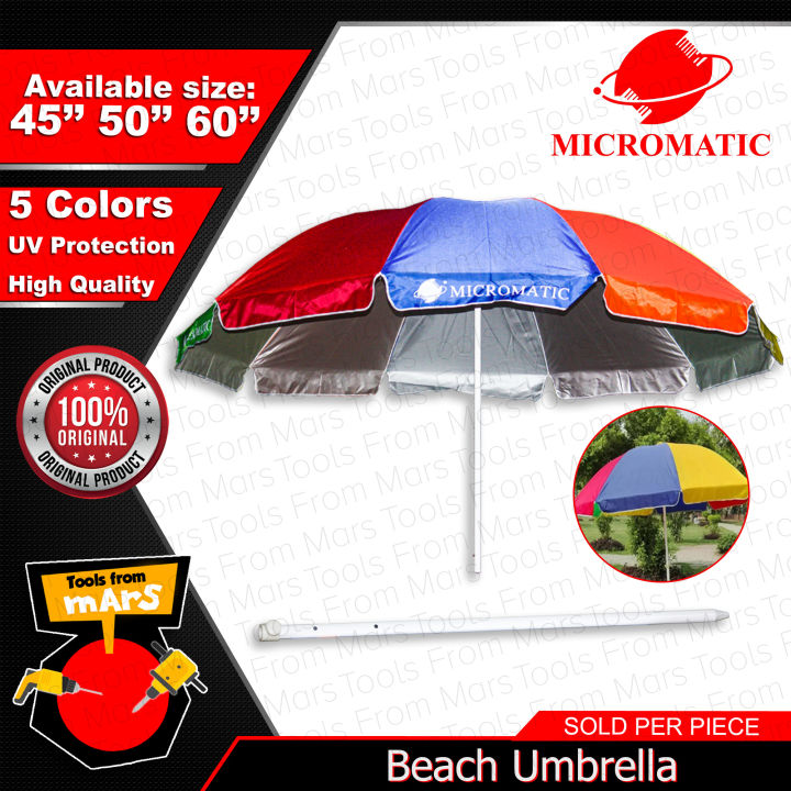 MICROMATIC Beach Umbrella Polyester Outdoor Shade Giant Big Umbrella ...