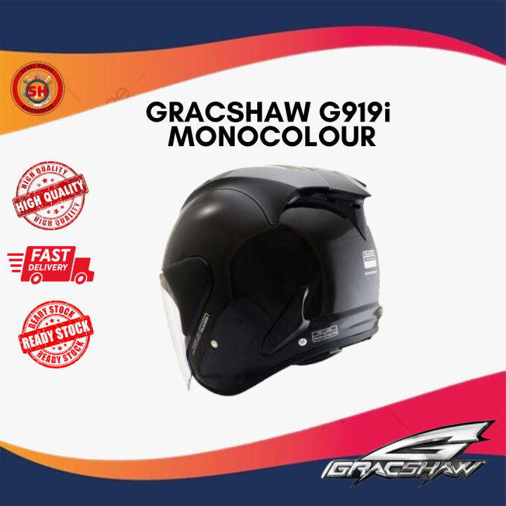 Helmet Gracshaw G919I Mono Colour (READY STOCK) Helmet Open Face ...