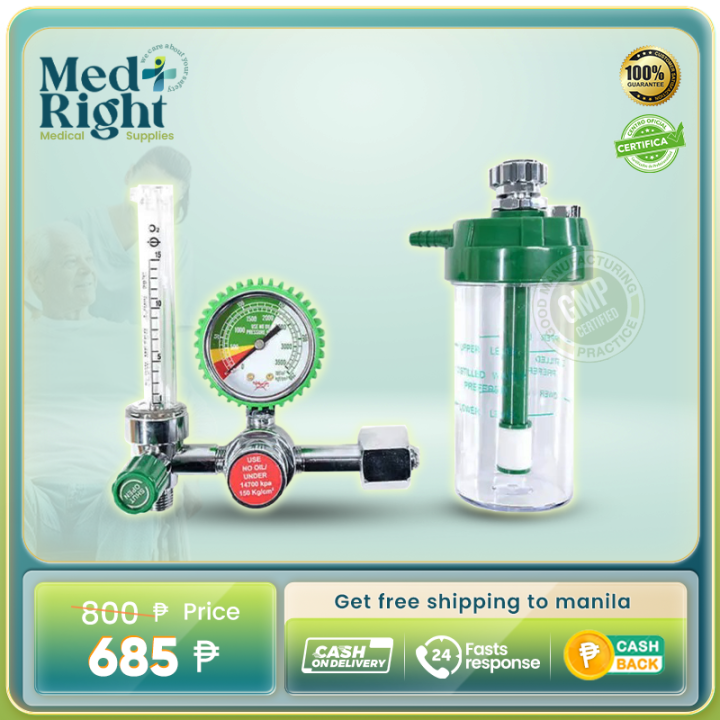 Oxygen Regulator with Nasal Cannula & Wrench – Adjustable Flow Rate for ...