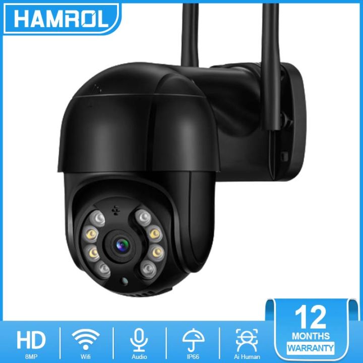 Hamrol 8MP 4K Outdoor PTZ Wifi IP Camera 5MP 5X Zoom Two-Way Voice ...