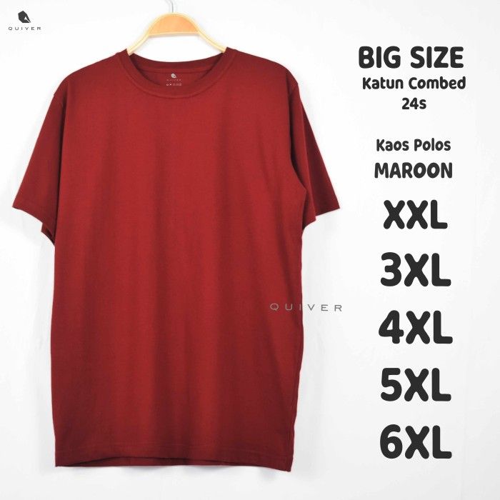 Promo - Kaos Jumbo Pria Polos 24s Big Size XXL 3XL 4XL 5XL 6XL Quiver ...