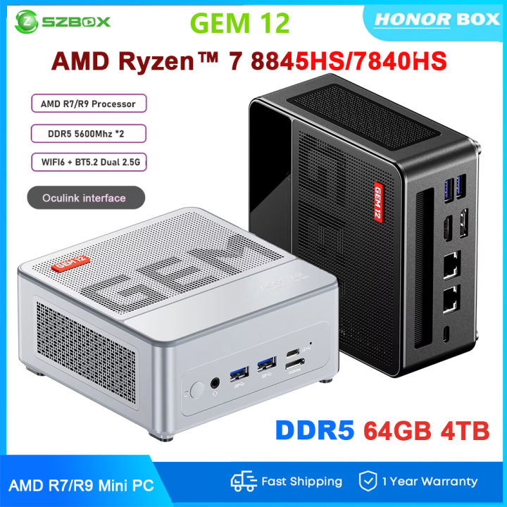 GEM12 AMD Ryzen™ 7 8845HS Mini PC R7 7840HS Windows 11PRO 32G DRR5 RAM ...