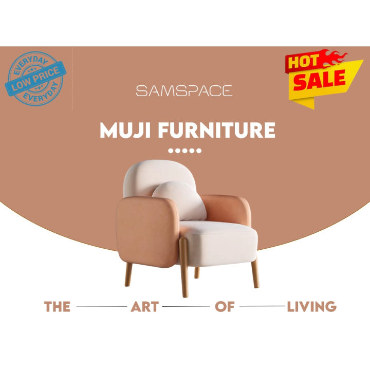 MUJI IKEA Style Nordic Minimalist 1 2 3 Seater Leather Sofa Set ...