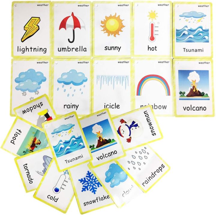 SANTSUN 24 Pcs Weather Flashcards Set - Classroom Decorations ...