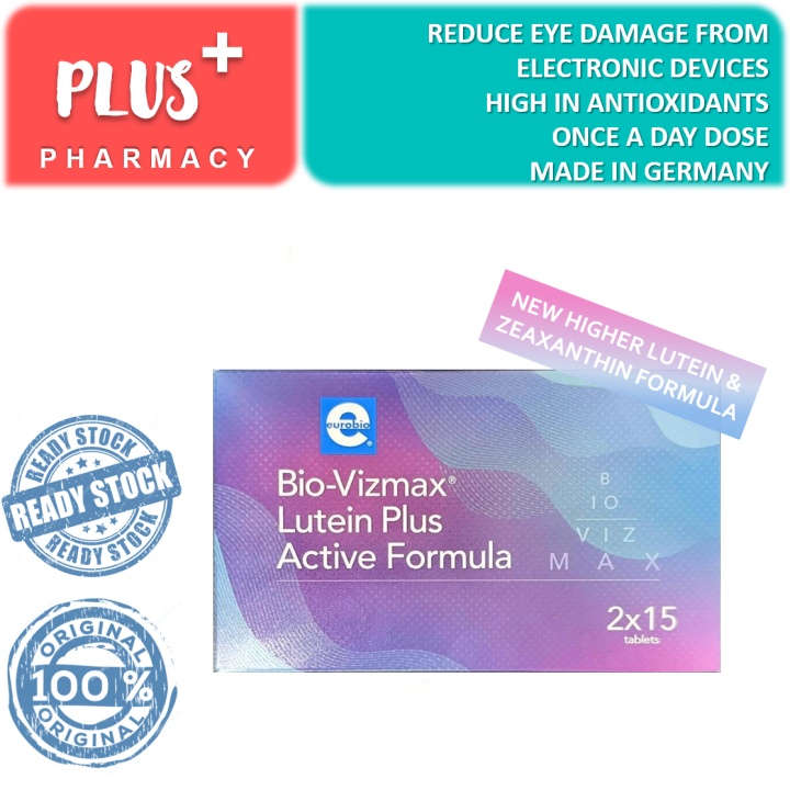 [PLUS+PLUS] Eurobio Bio-Vizmax Lutein Plus Active Formula Tablets 30's ...