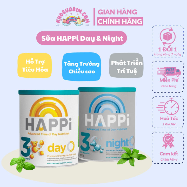 Sữa bột cho bé HAPPI Day & Night ngày và đêm 600gr Úc từ 0 - 3 tuổi ...