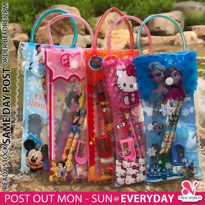 𝟲 𝗜𝗡 𝟭 》Portable Kids Party Bag With Stationery Set Cartoon Stationary ...