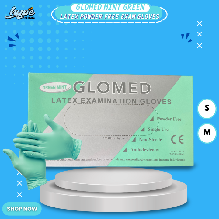 Glomed Latex (Examination Gloves) Mint Green Gloves [07651] | Lazada PH