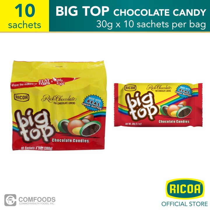 RICOA Big Top Chocolate Candy 30g x 10 Sachets | Lazada PH