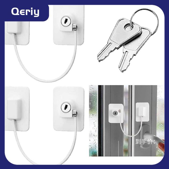 QERIY Easy to Use Self Adhesive Cabinet Lock Window Cable Restrictor ...