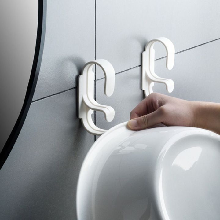 GJURD white Washbasin Hook Punch Free ABS Wash Basin Storage Rack ...