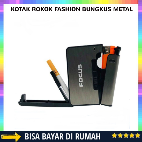 BAYAR DITEMPAT / Kotak Rokok Fashion Bungkus Metal Case with Lighter ...