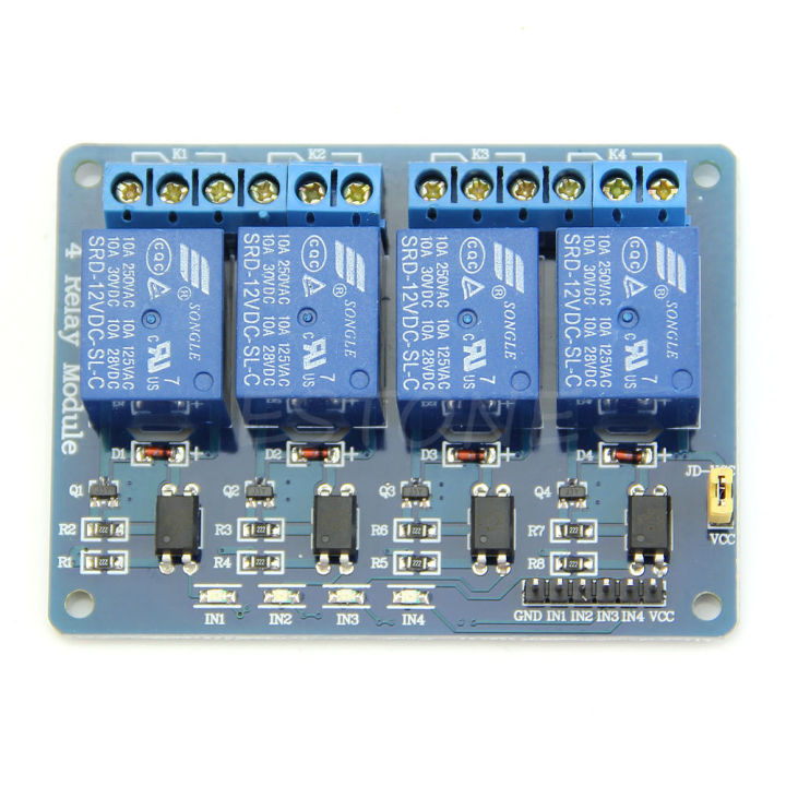 【100% Original】diymoreDC 12V 4 Channel High-current Relay Module Board with Optocoupler For ...