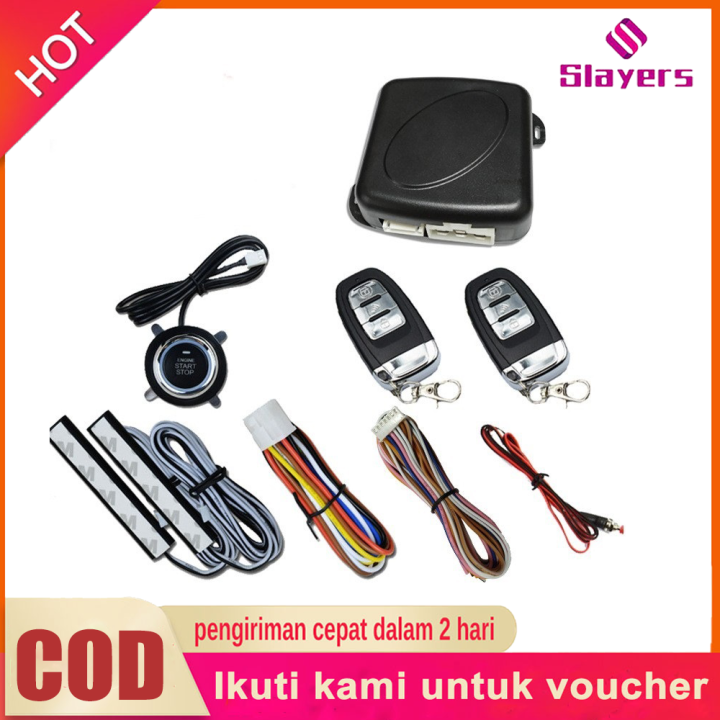 Alarm Universal Car Security Protection with Start Engine Auto Start Stop System Push One Button ...