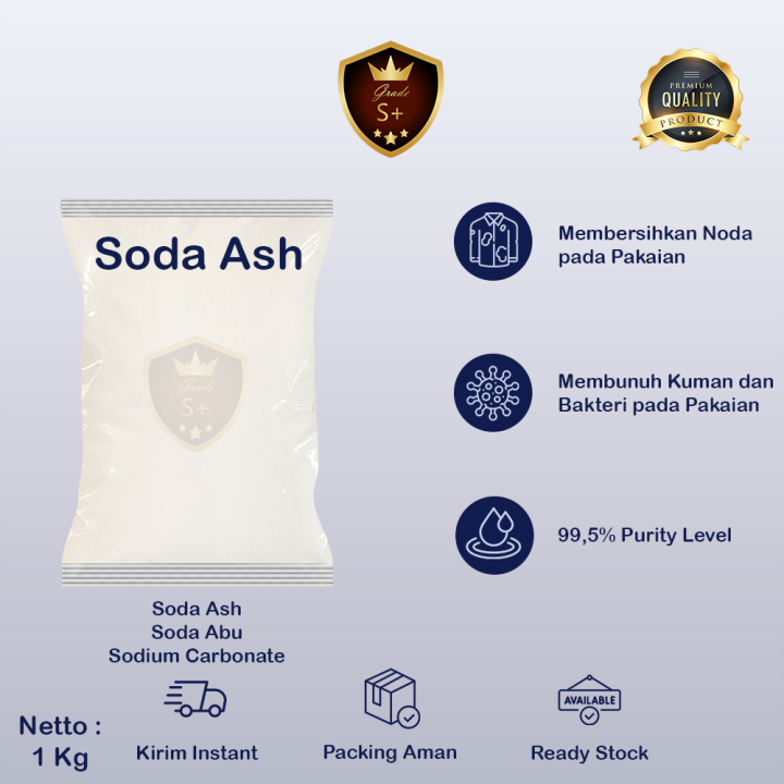 Soda Ash Dense ANSAC 1 Kg/ Sodium Carbonate 1 Kg/ Natrium Karbonat 1 Kg ...