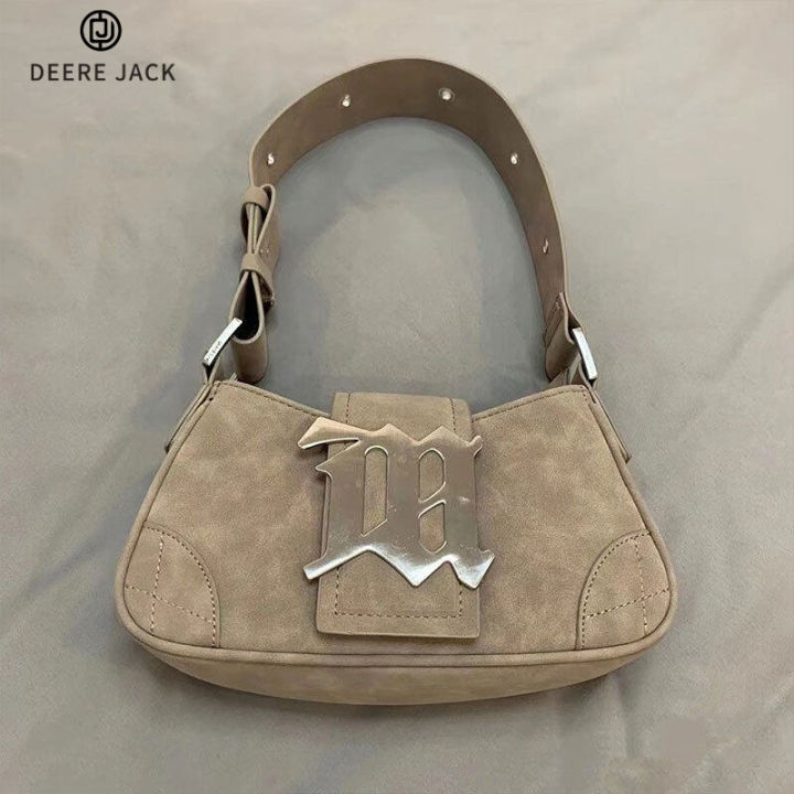 Deere Jack กระเป๋าสะพายไหล่แฟชั่นสำหรับผู้หญิงใหม่กระเป๋าถือลายฝ้าแนว ...